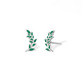 Leaf Stud Earrings | Leaf Green Earrings | Boma Jewelry
